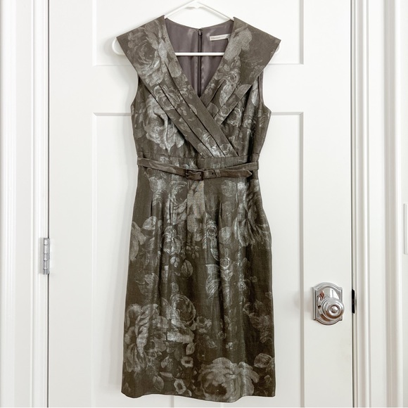 Classiques Entier | Dresses | Belted Metallic Floral Dress | Poshmark